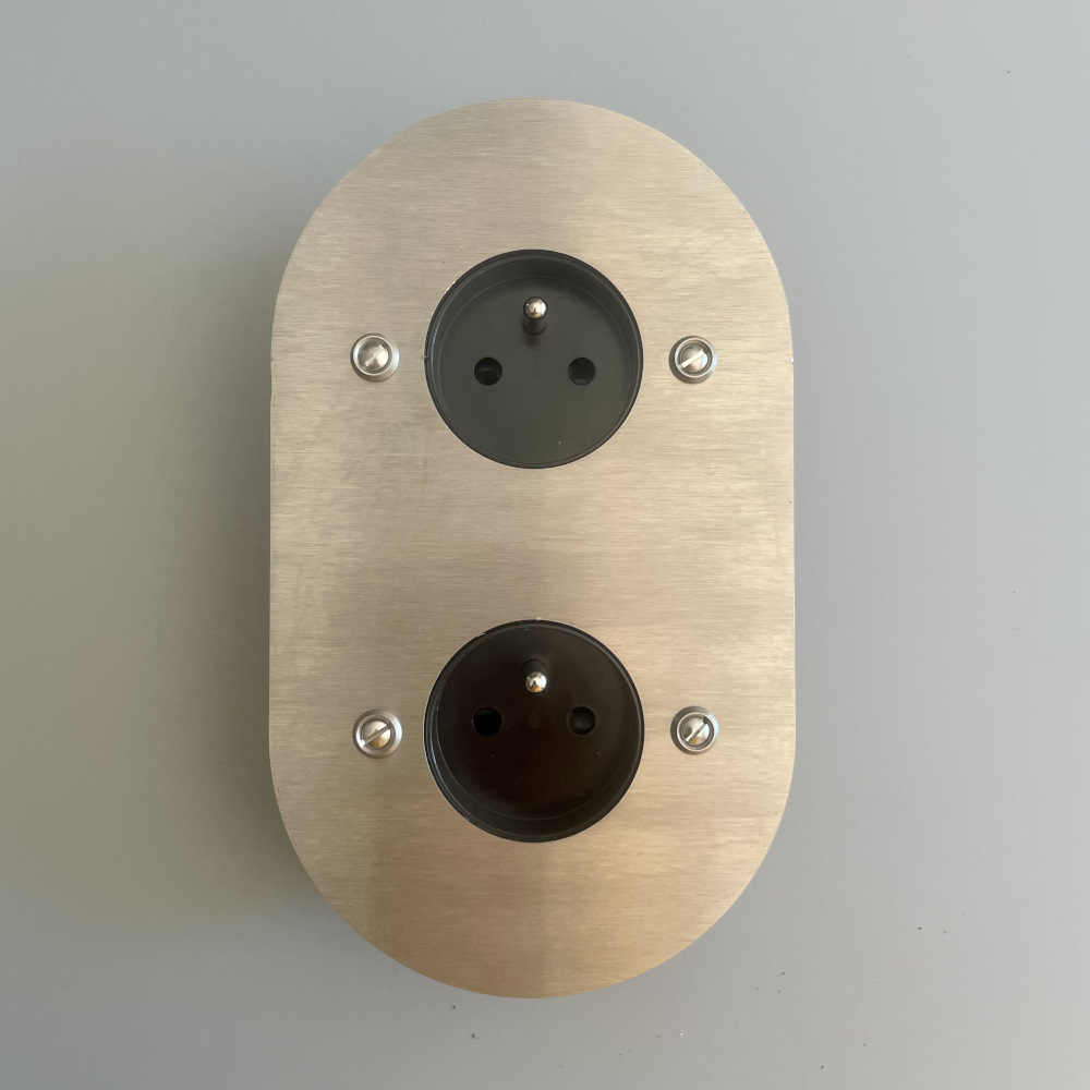 6i1-double prise design-inox-rond.2 | interrupteurs et prises au design ...
